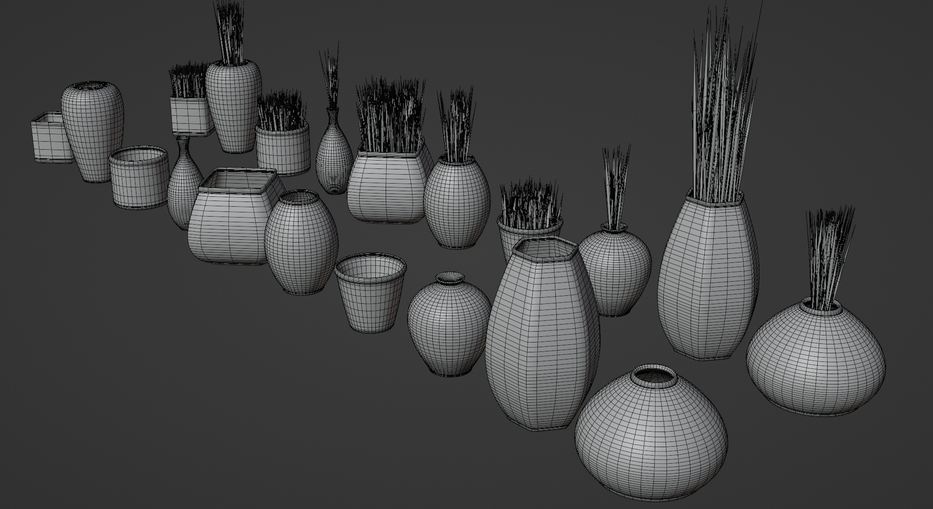 Pot ceramic white Collection 3D model - TurboSquid 1845970
