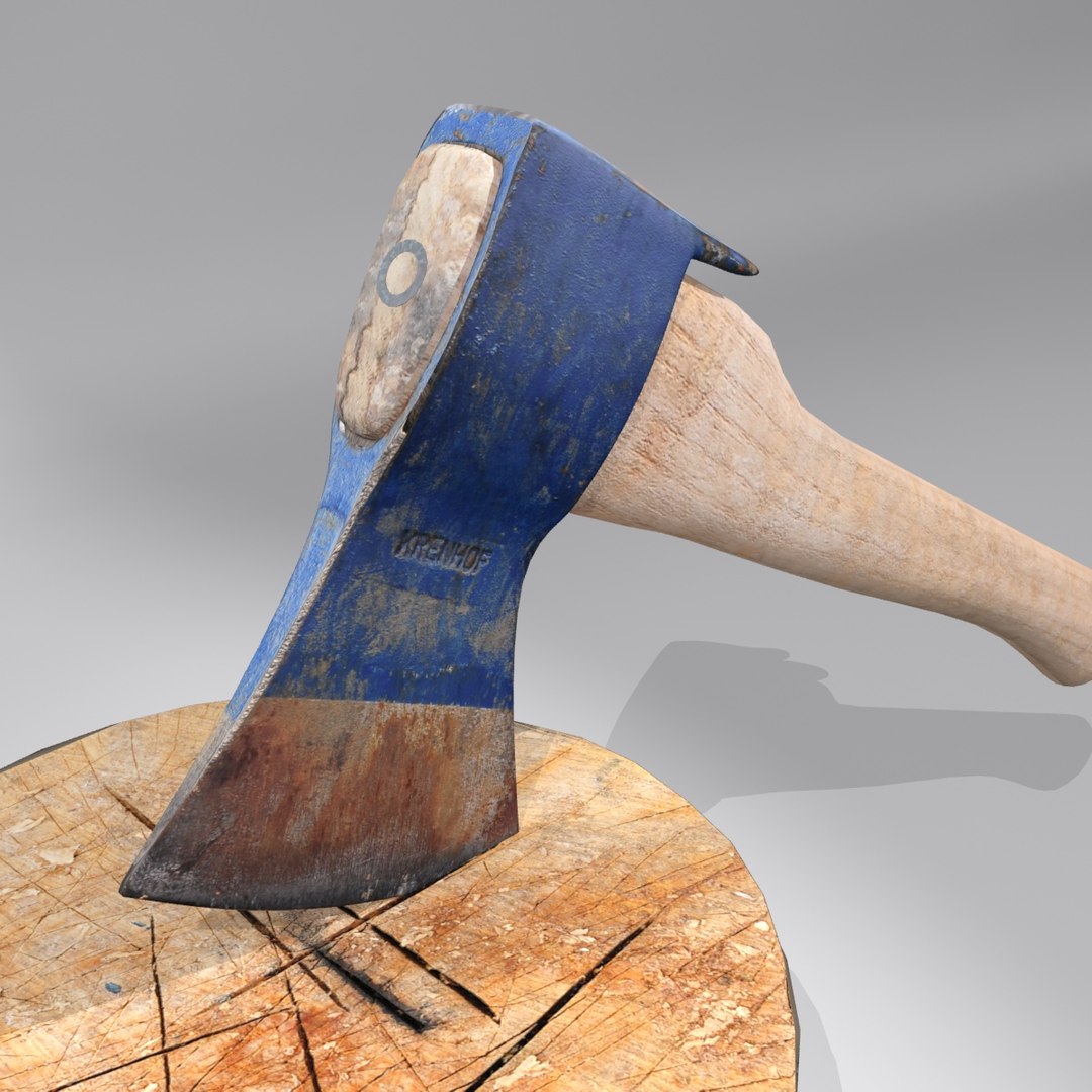 Axe Chopping Block 3d Model