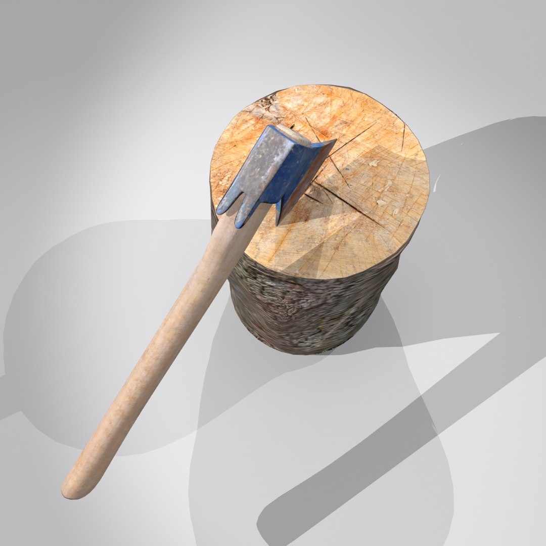Axe Chopping Block 3d Model