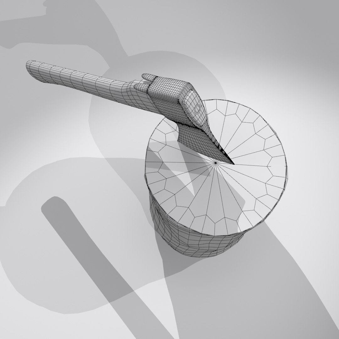 Axe Chopping Block 3d Model