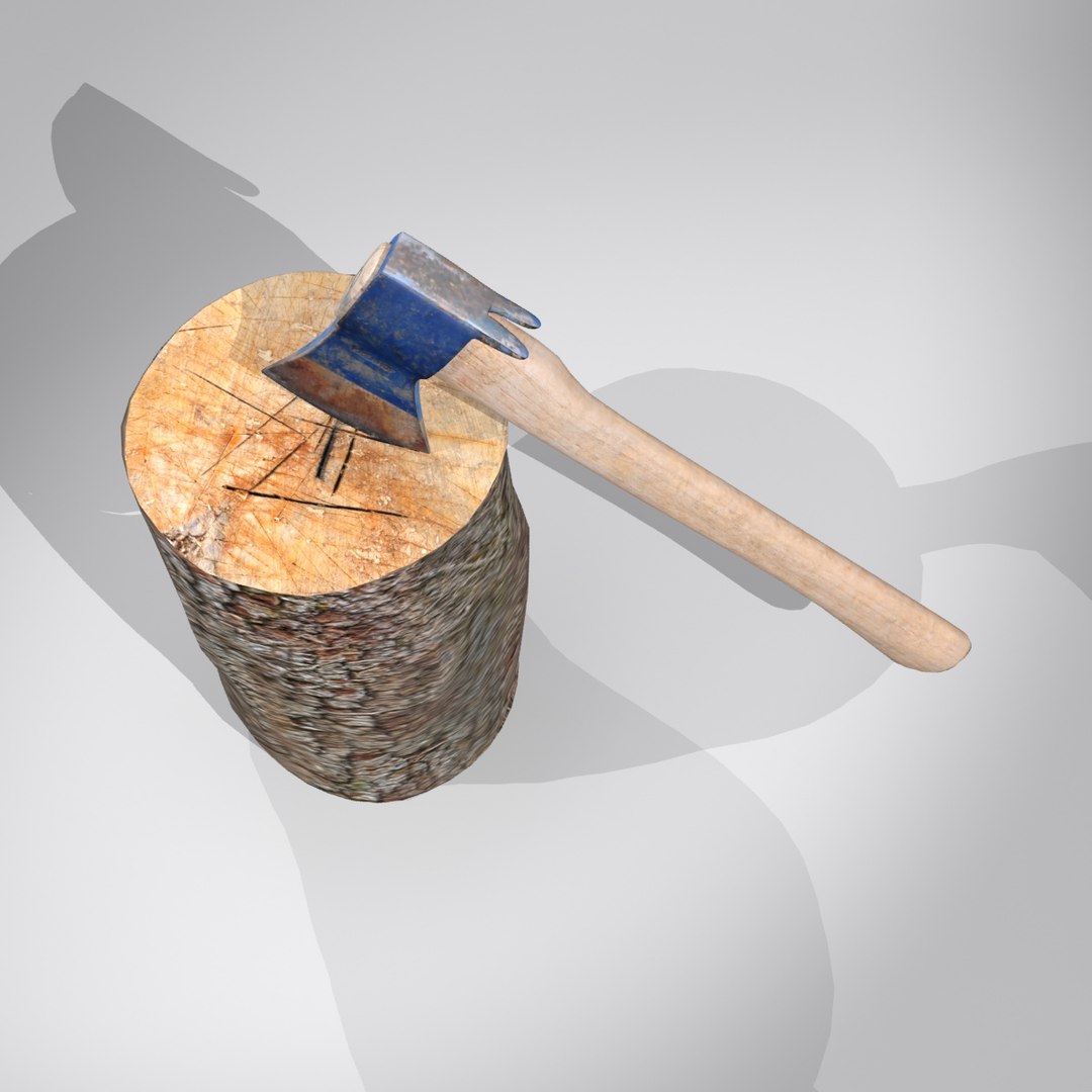 Axe Chopping Block 3d Model