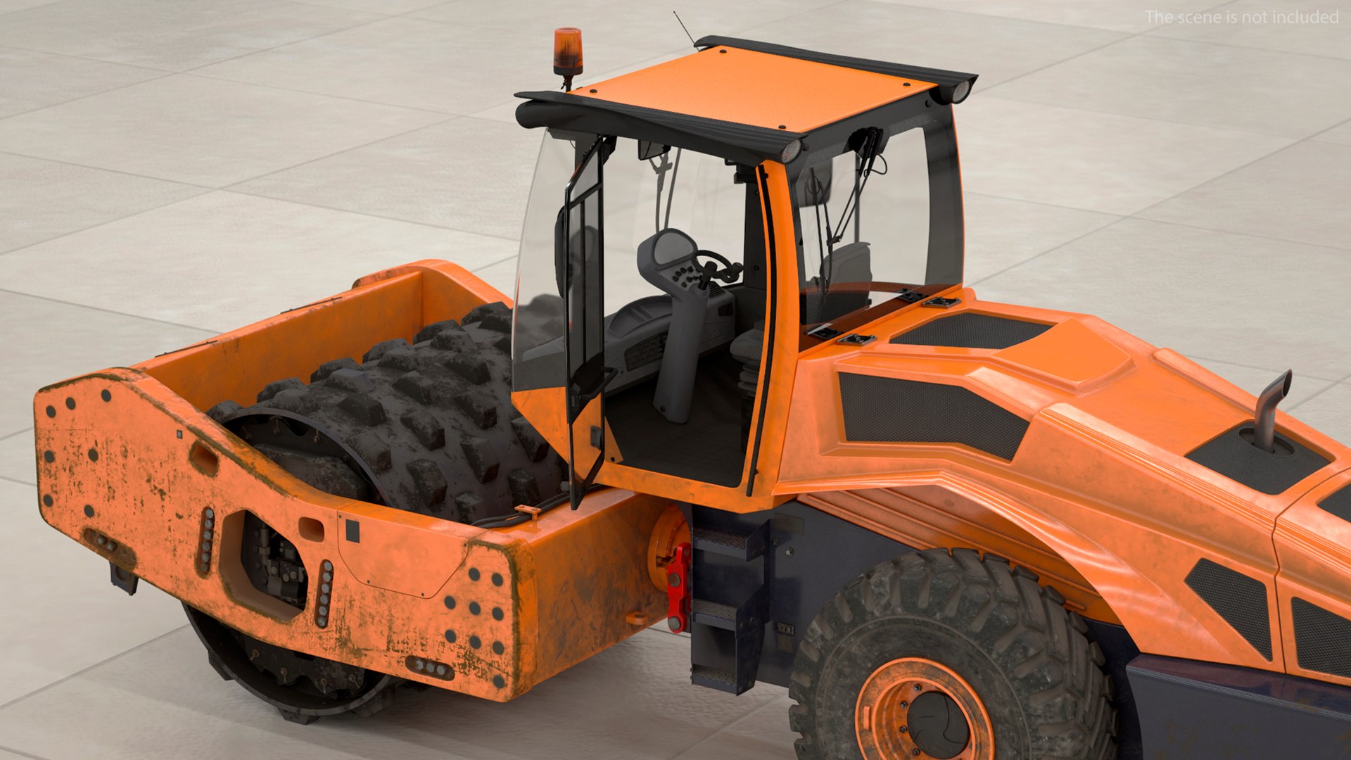 3D Single Drum Compactor Vehicle Dirty - TurboSquid 1757175