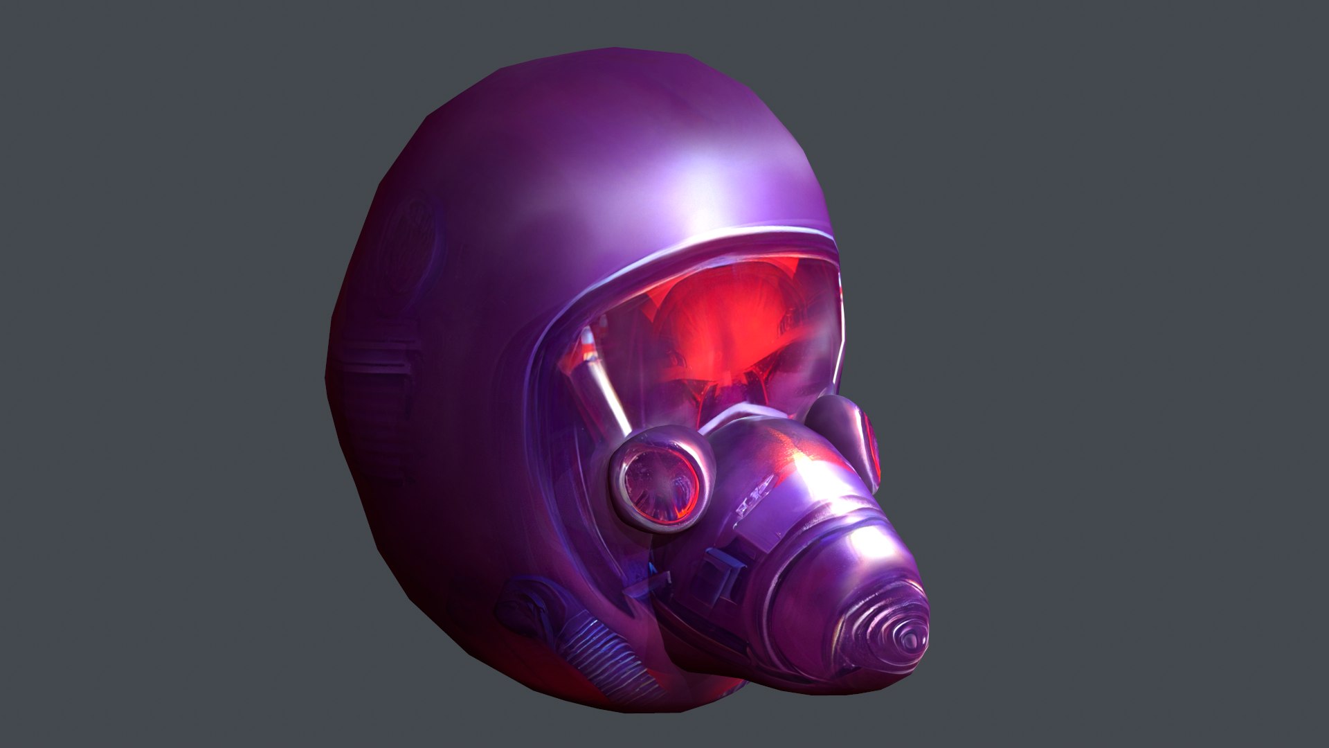 modelo 3d Gas mask helmet scifi Low-poly character art game space Low ...