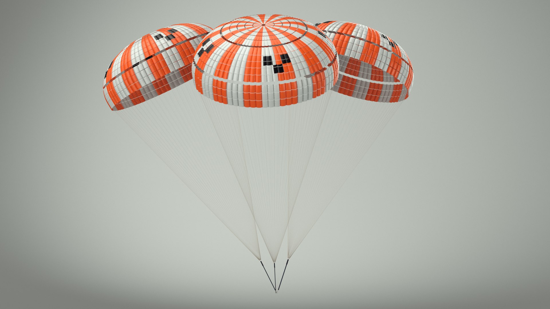 Capsule Triple Parachute Orange 3D Model - TurboSquid 2241948