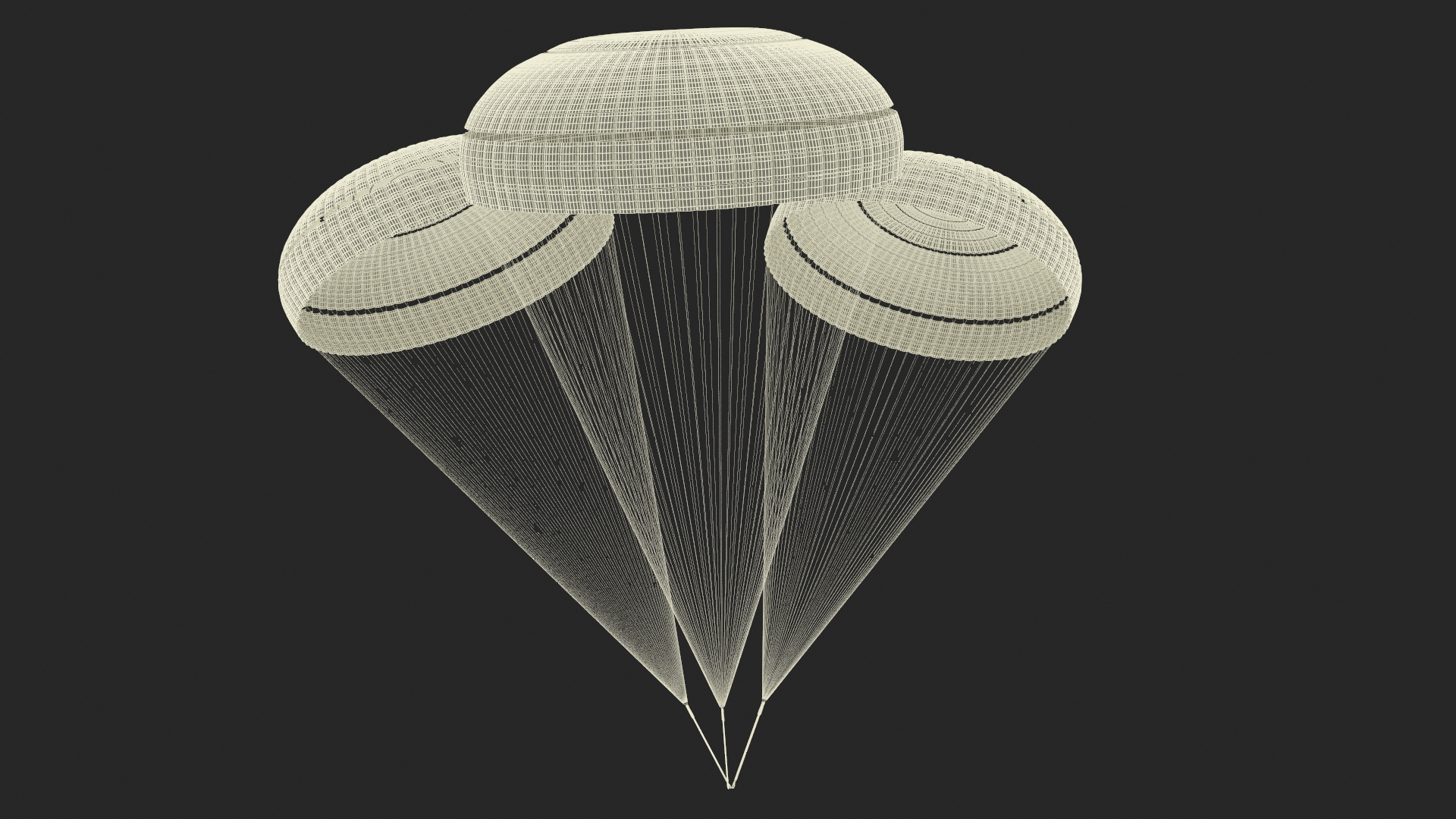 Capsule Triple Parachute Orange 3D Model - TurboSquid 2241948
