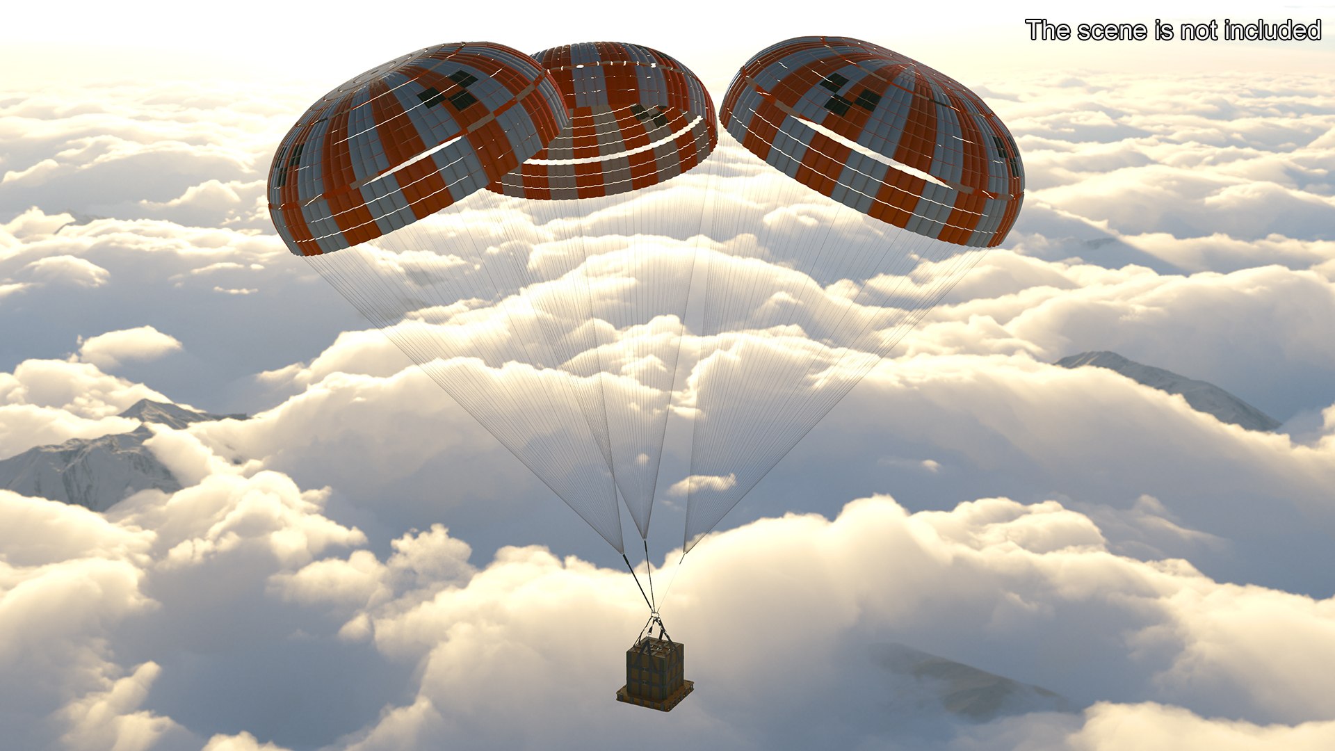 Capsule Triple Parachute Orange 3D Model - TurboSquid 2241948