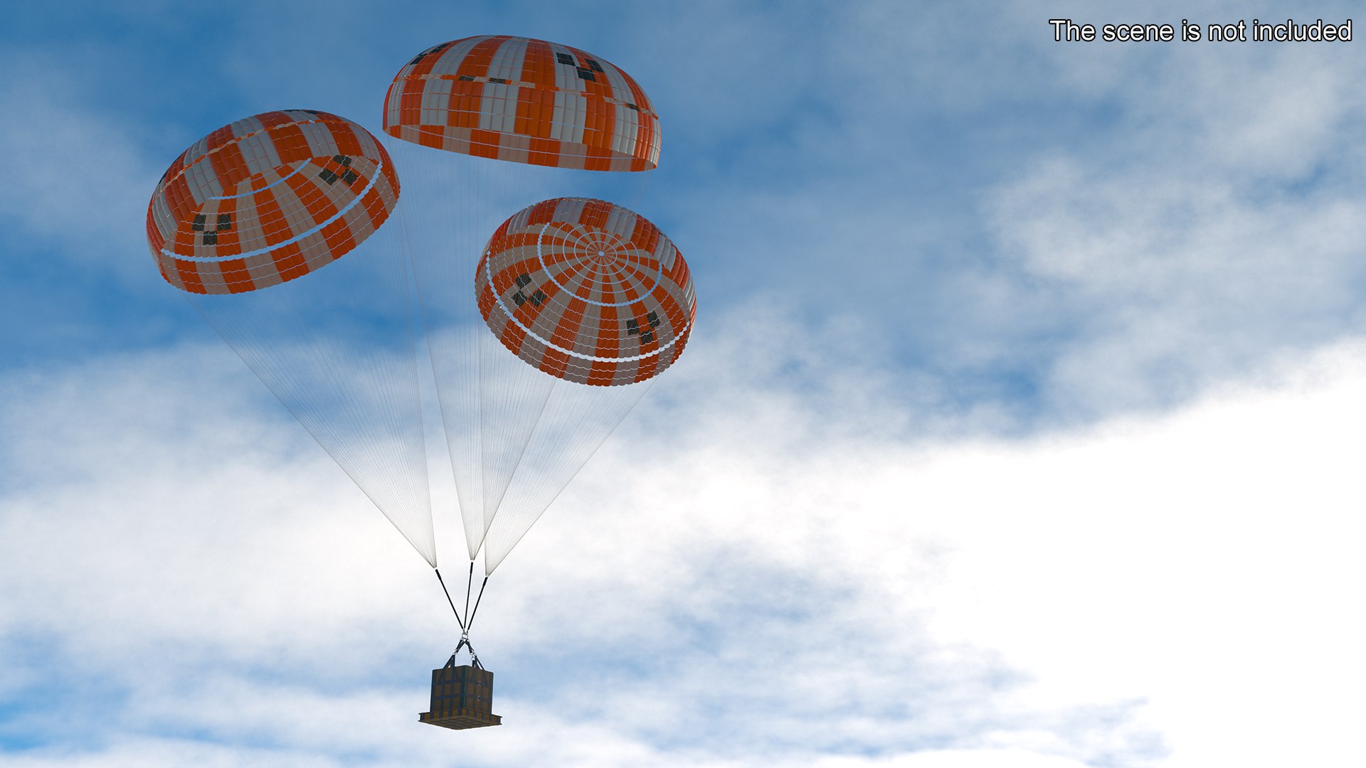Capsule Triple Parachute Orange 3D Model - TurboSquid 2241948