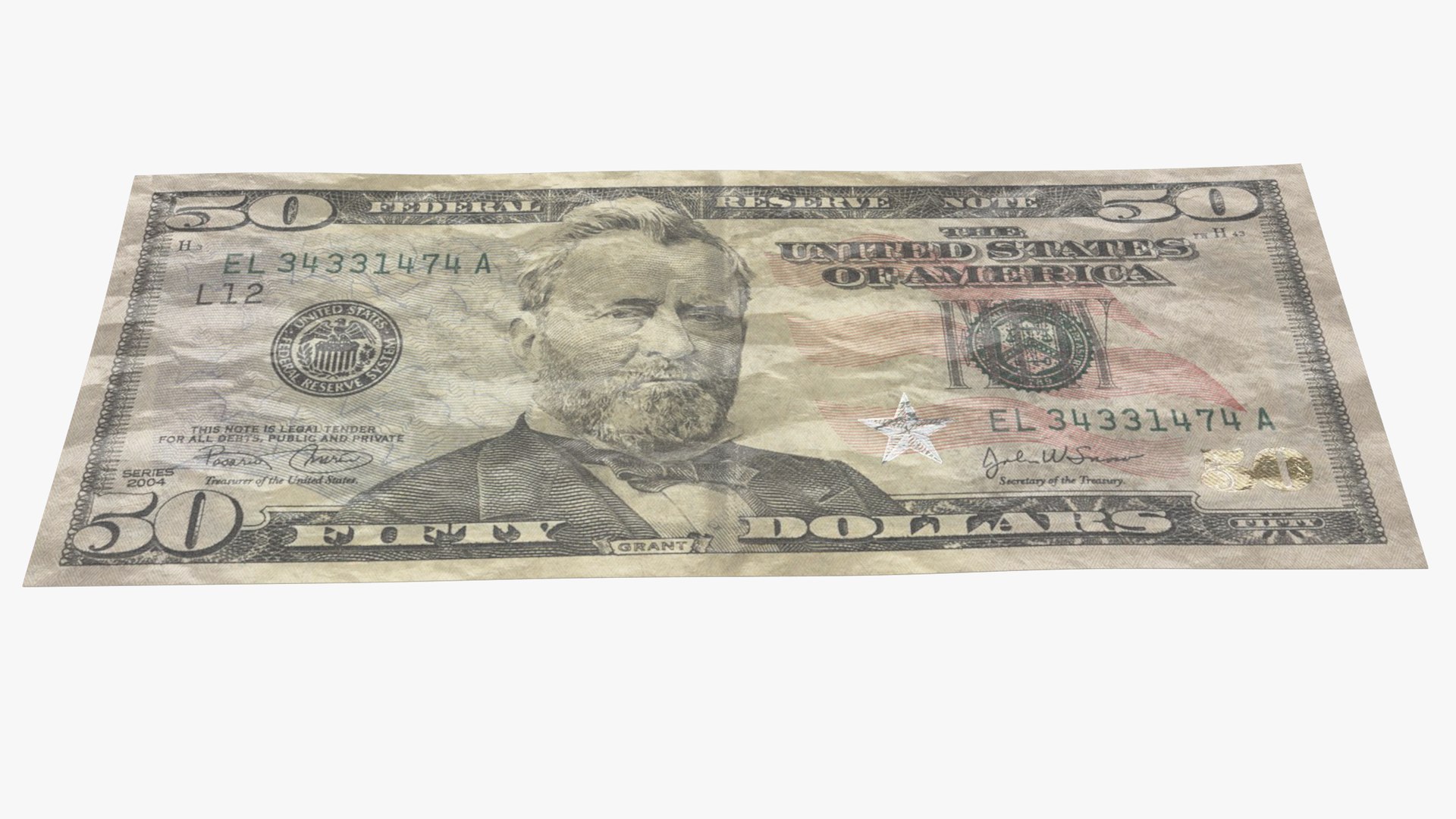 Fifty Dollar Bill 3D Model - TurboSquid 1594952