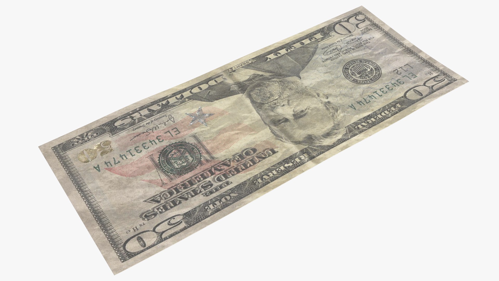 Fifty Dollar Bill 3D Model - TurboSquid 1594952