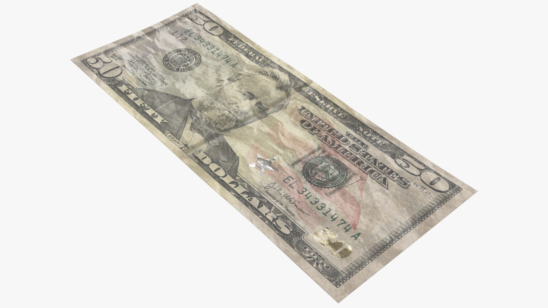 Fifty Dollar Bill 3D Model - TurboSquid 1594952