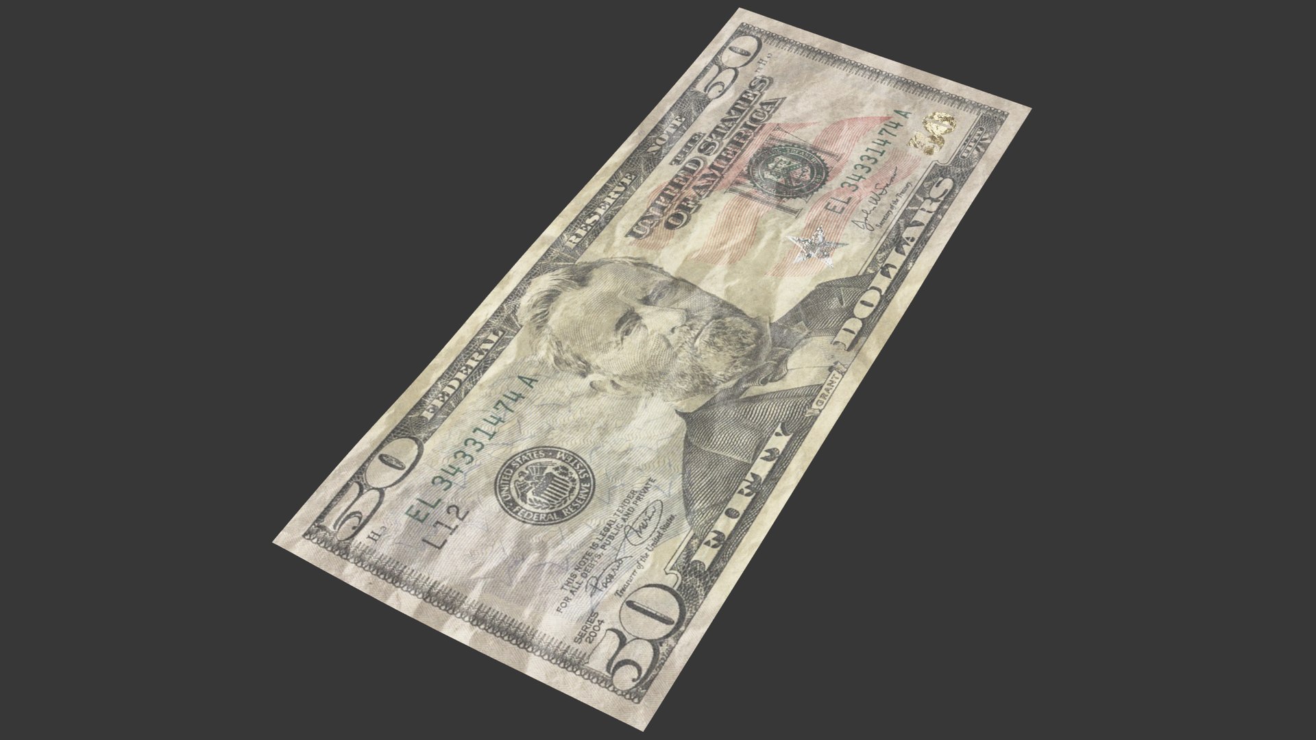 Fifty Dollar Bill 3D Model - TurboSquid 1594952
