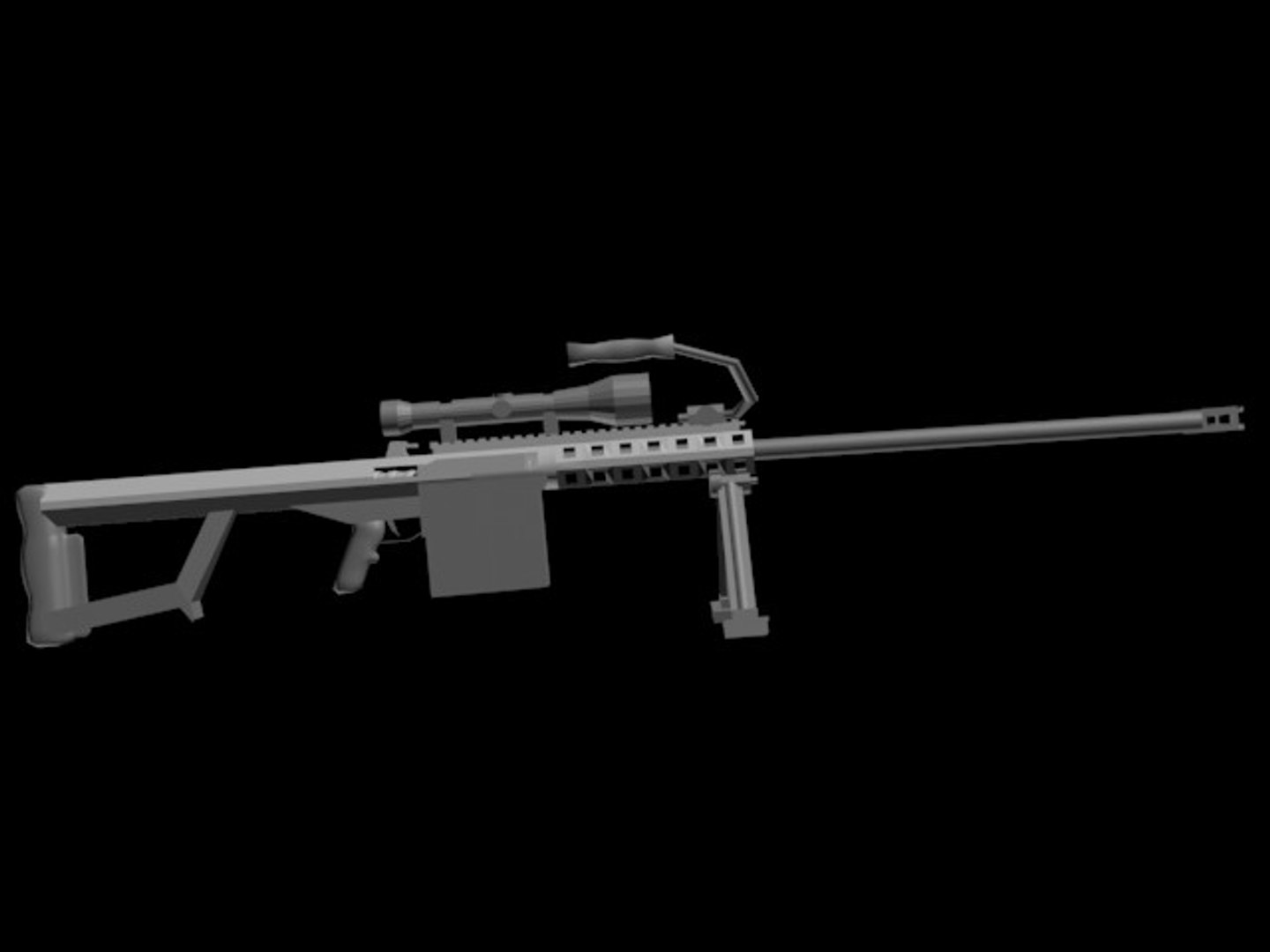 50 Cal Sniper Rifle 3d Max