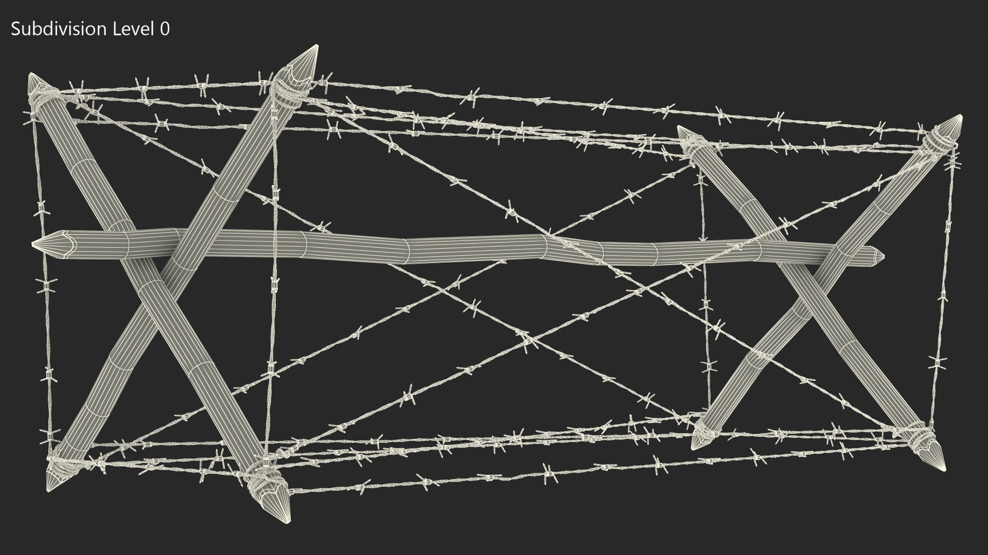 3D Knife Rest Barbed Wire Obstacle Model - TurboSquid 1715663