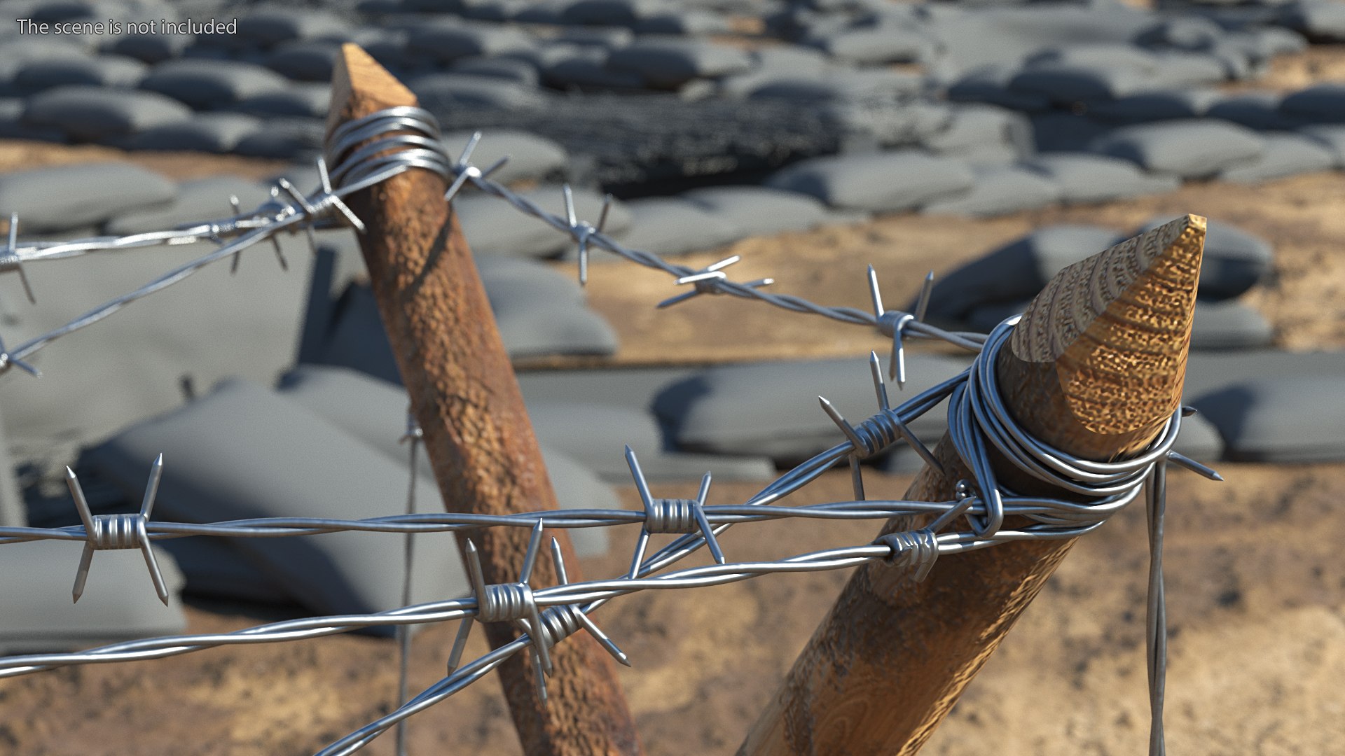 3D Knife Rest Barbed Wire Obstacle Model - TurboSquid 1715663