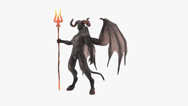 Devil Character with Trident Standing Pose model - TurboSquid 1933592
