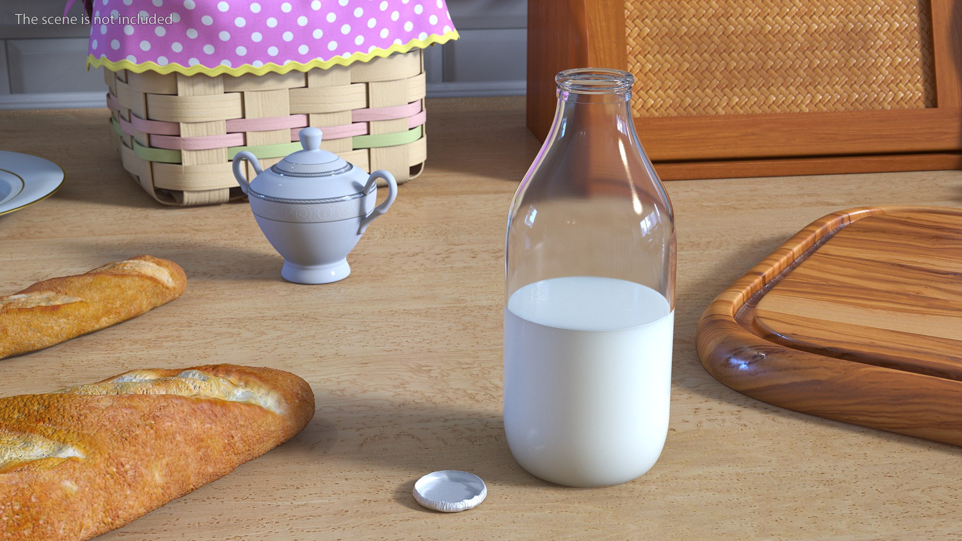 Opened Bottle Of Whole Milk With Foil Cap 3D Model - TurboSquid 2205366