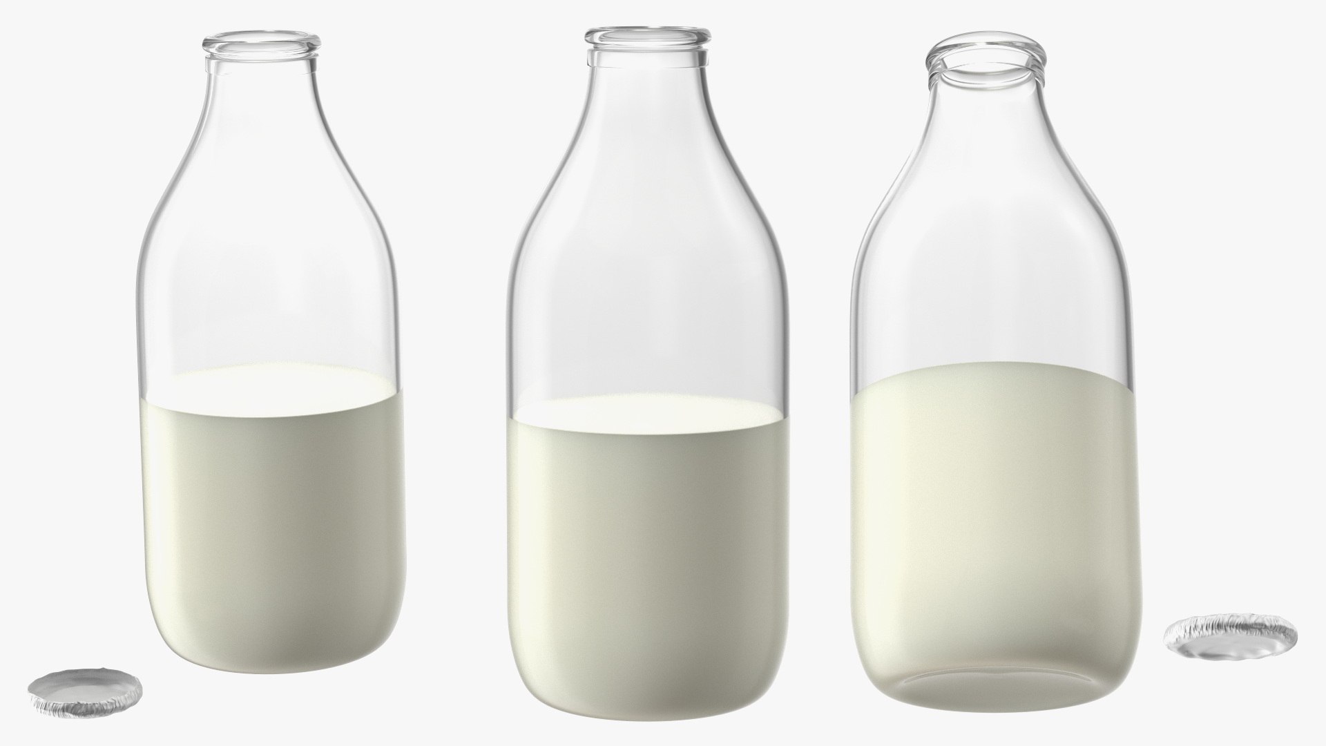 Opened Bottle Of Whole Milk With Foil Cap 3D Model - TurboSquid 2205366