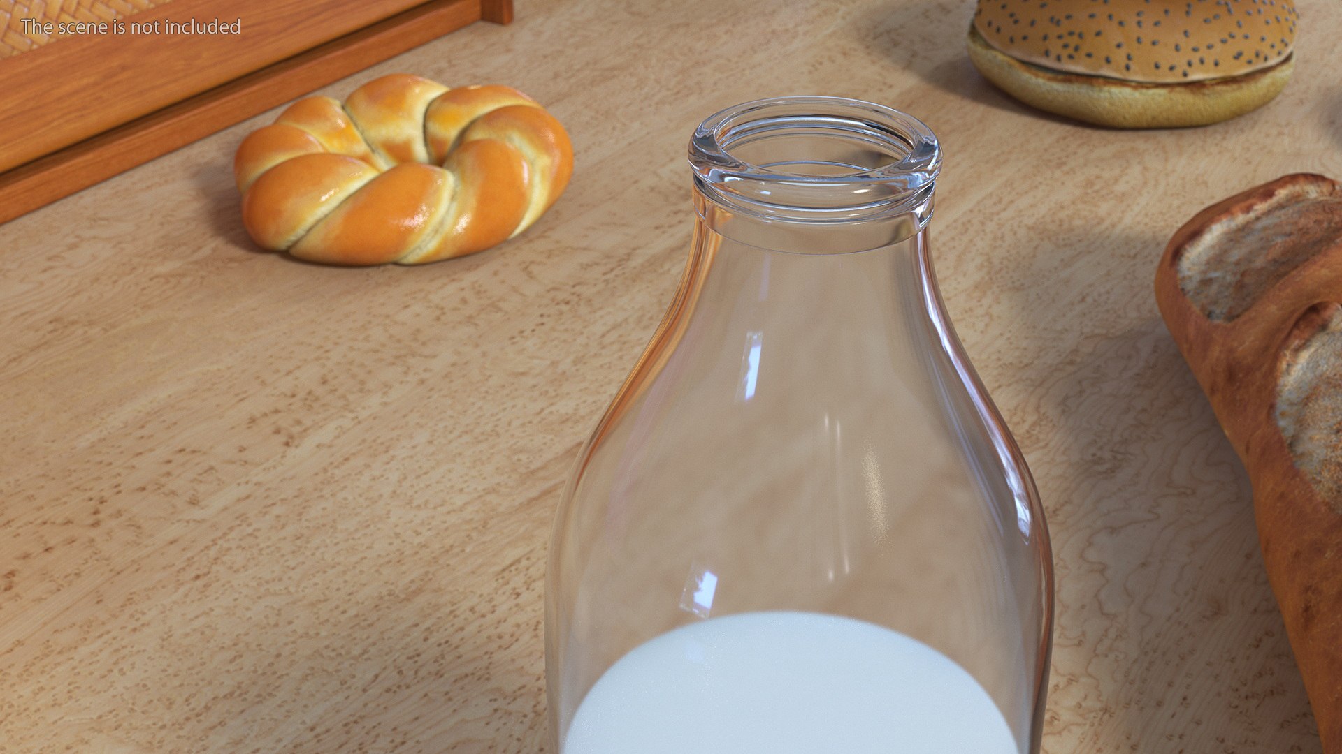 Opened Bottle Of Whole Milk With Foil Cap 3D Model - TurboSquid 2205366