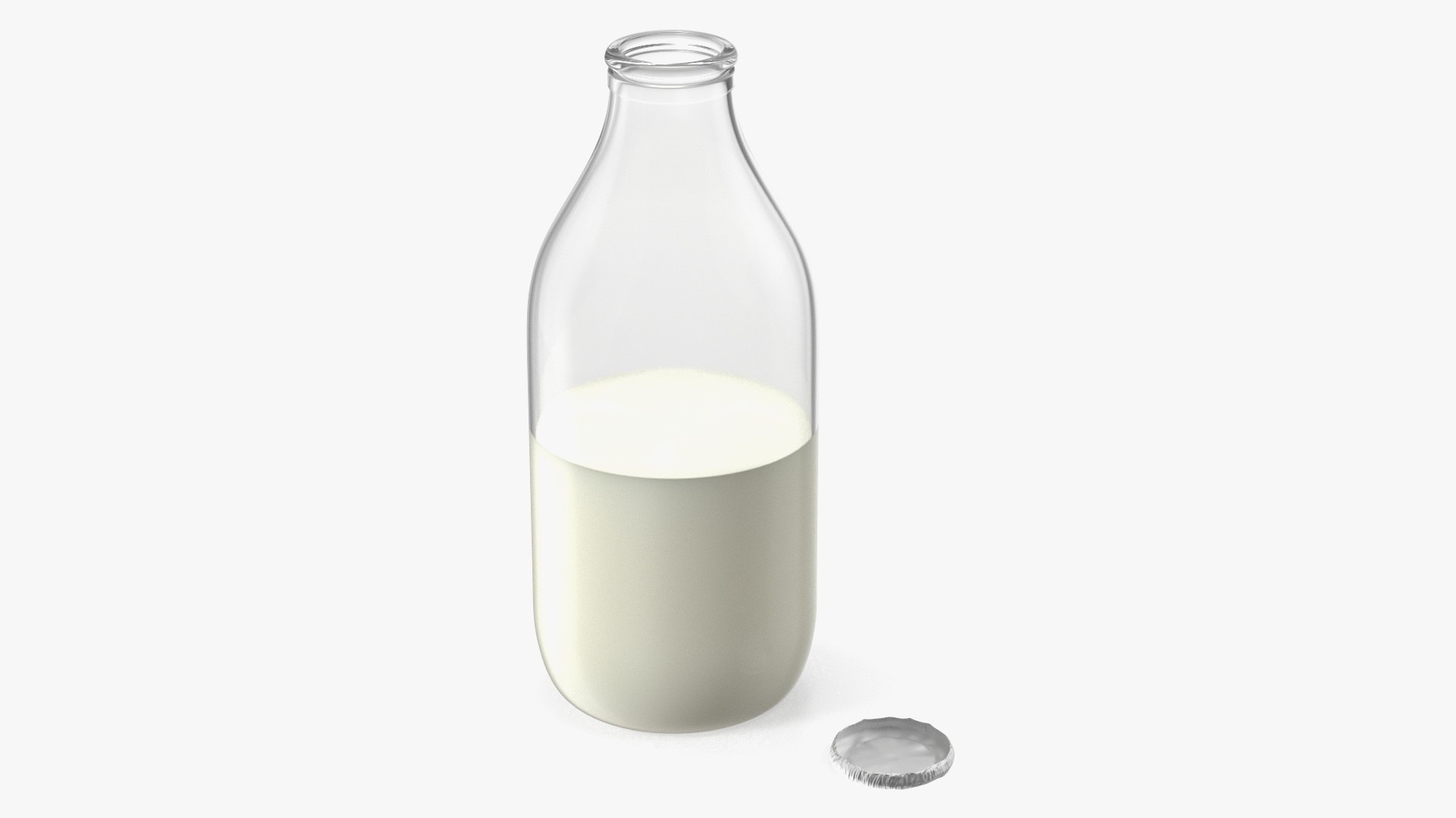 Opened Bottle Of Whole Milk With Foil Cap 3D Model - TurboSquid 2205366