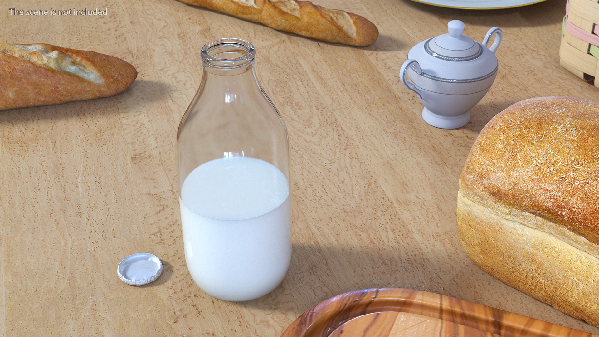 Opened Bottle Of Whole Milk With Foil Cap 3D Model - TurboSquid 2205366