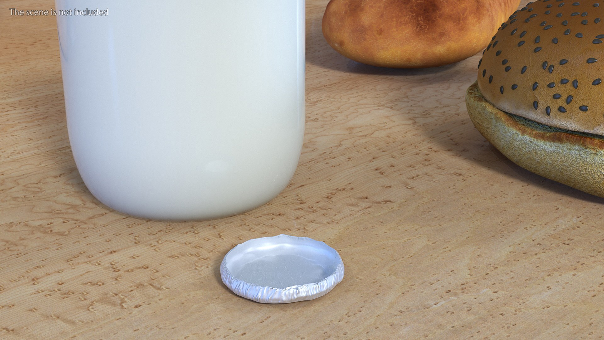 Opened Bottle Of Whole Milk With Foil Cap 3D Model - TurboSquid 2205366