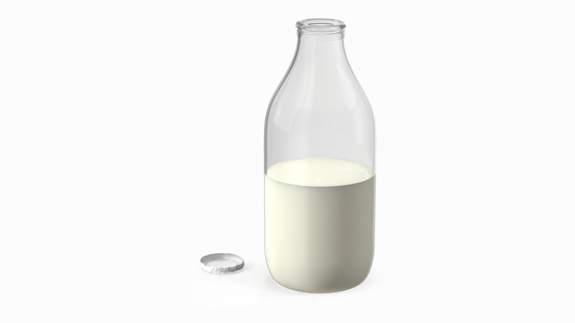 Opened Bottle Of Whole Milk With Foil Cap 3D Model - TurboSquid 2205366