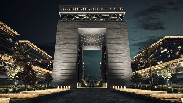 DIFC Detailed with lighting set up 3D model Modelo 3D - TurboSquid 1993298