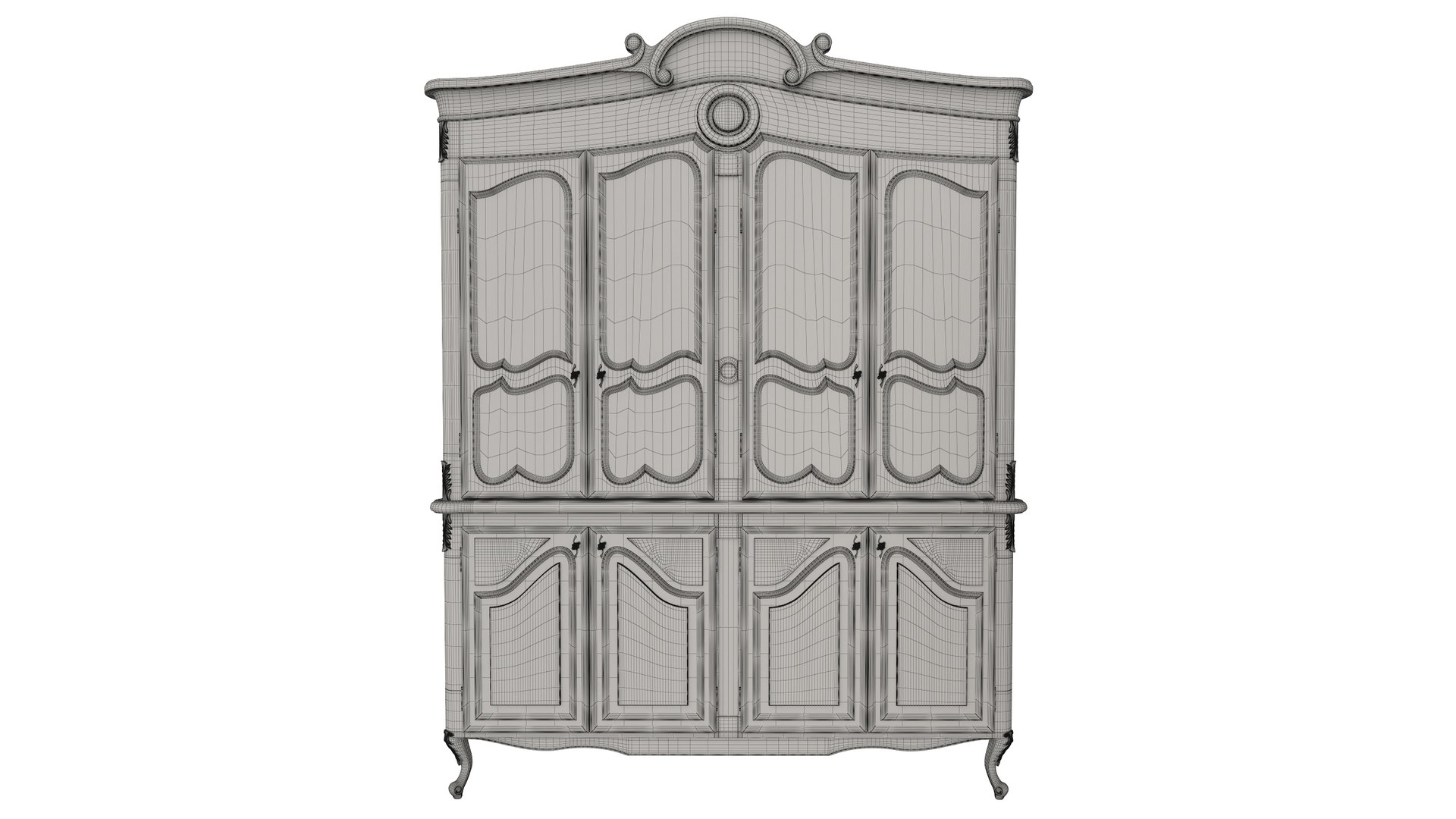 Classic Style Display Cabinet 1400 3D Model - TurboSquid 2329934