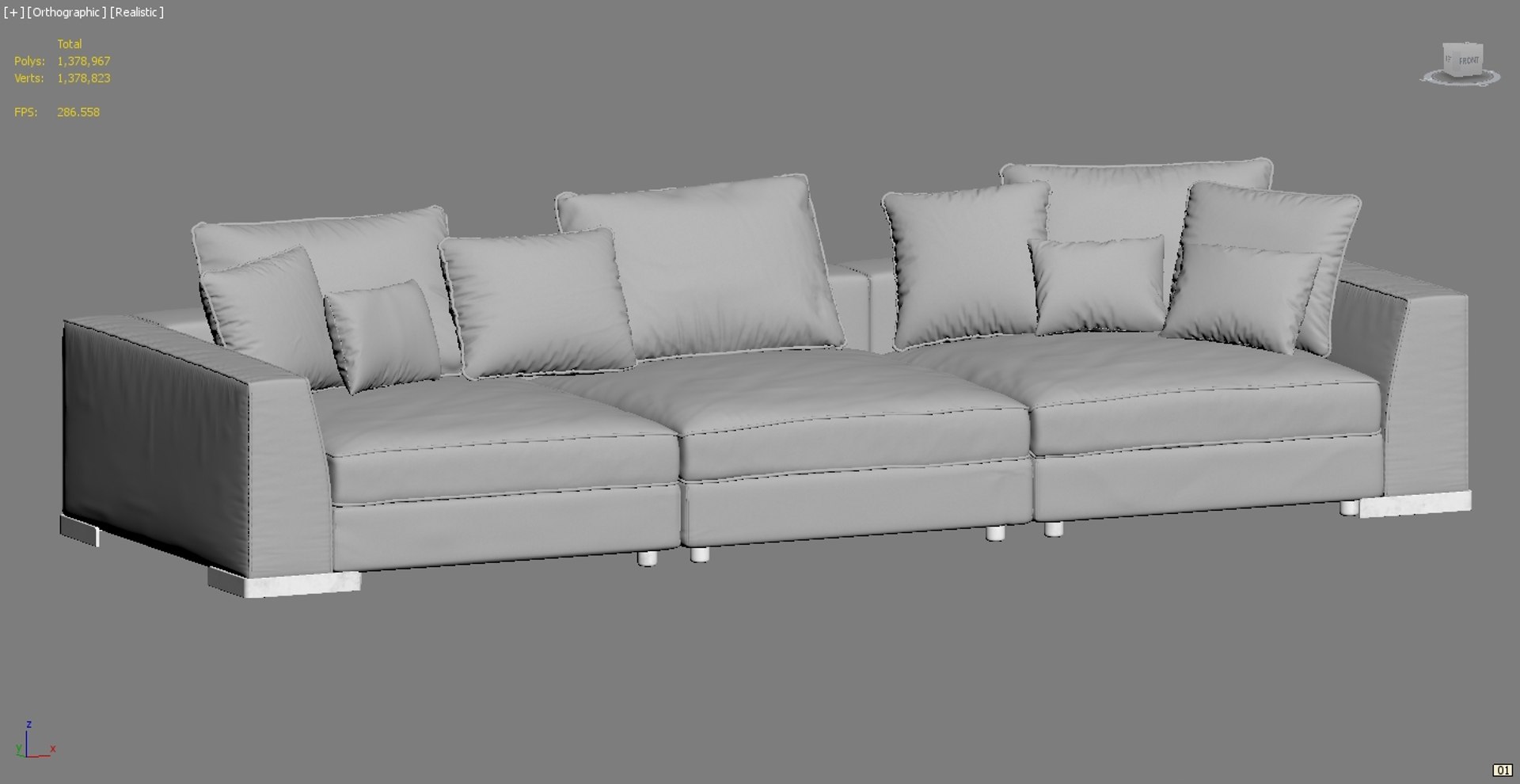Flexform Armand Sofa 3D Model - TurboSquid 1473370