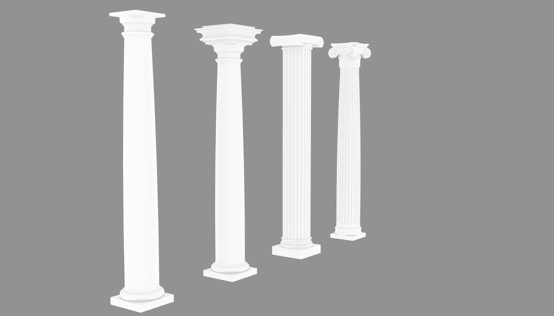 Colonial Columns 3D Model - TurboSquid 1520464