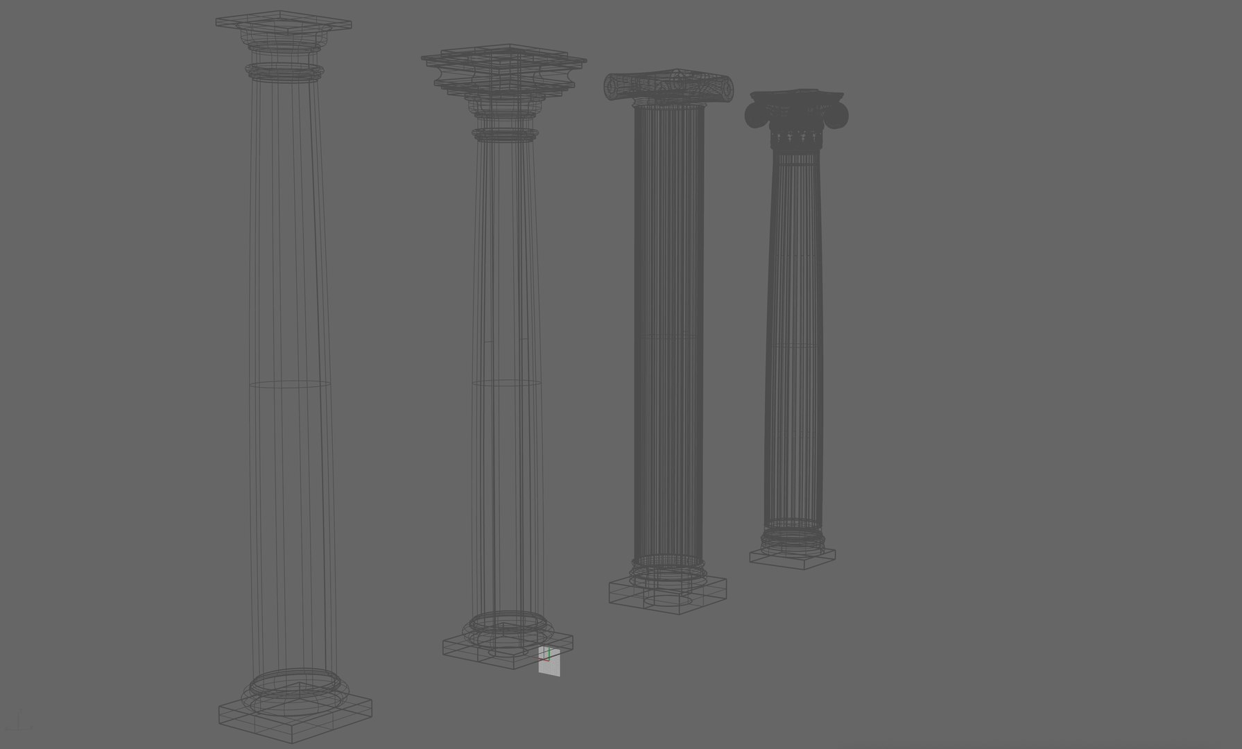Colonial columns 3D model - TurboSquid 1520464