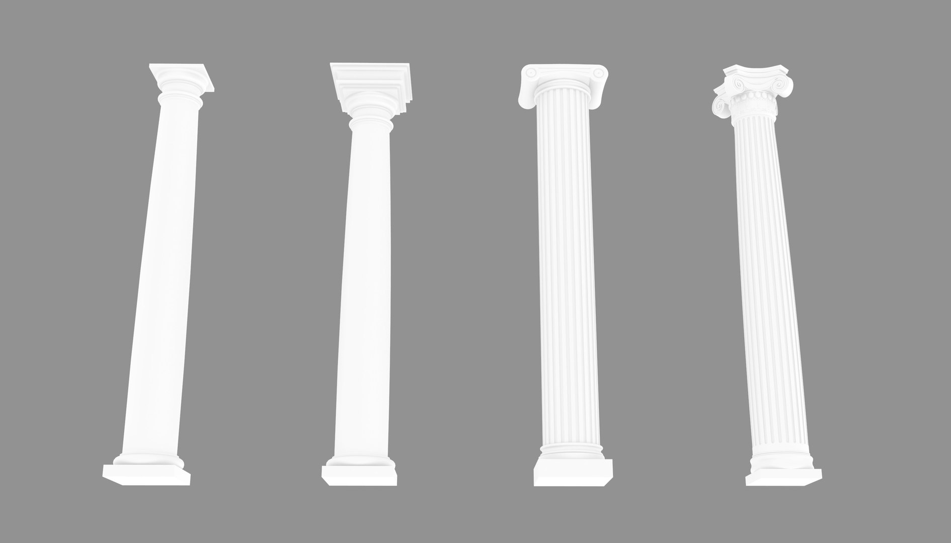 Colonial Columns 3D Model - TurboSquid 1520464