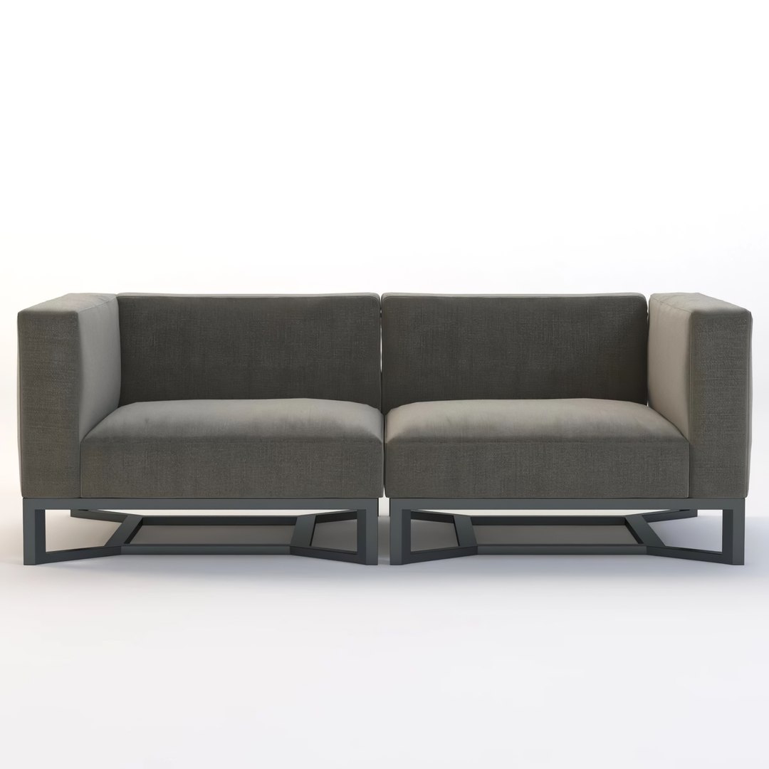 3D Bloc Modular 2 Seater Sofa By Gloster Model - TurboSquid 2011885