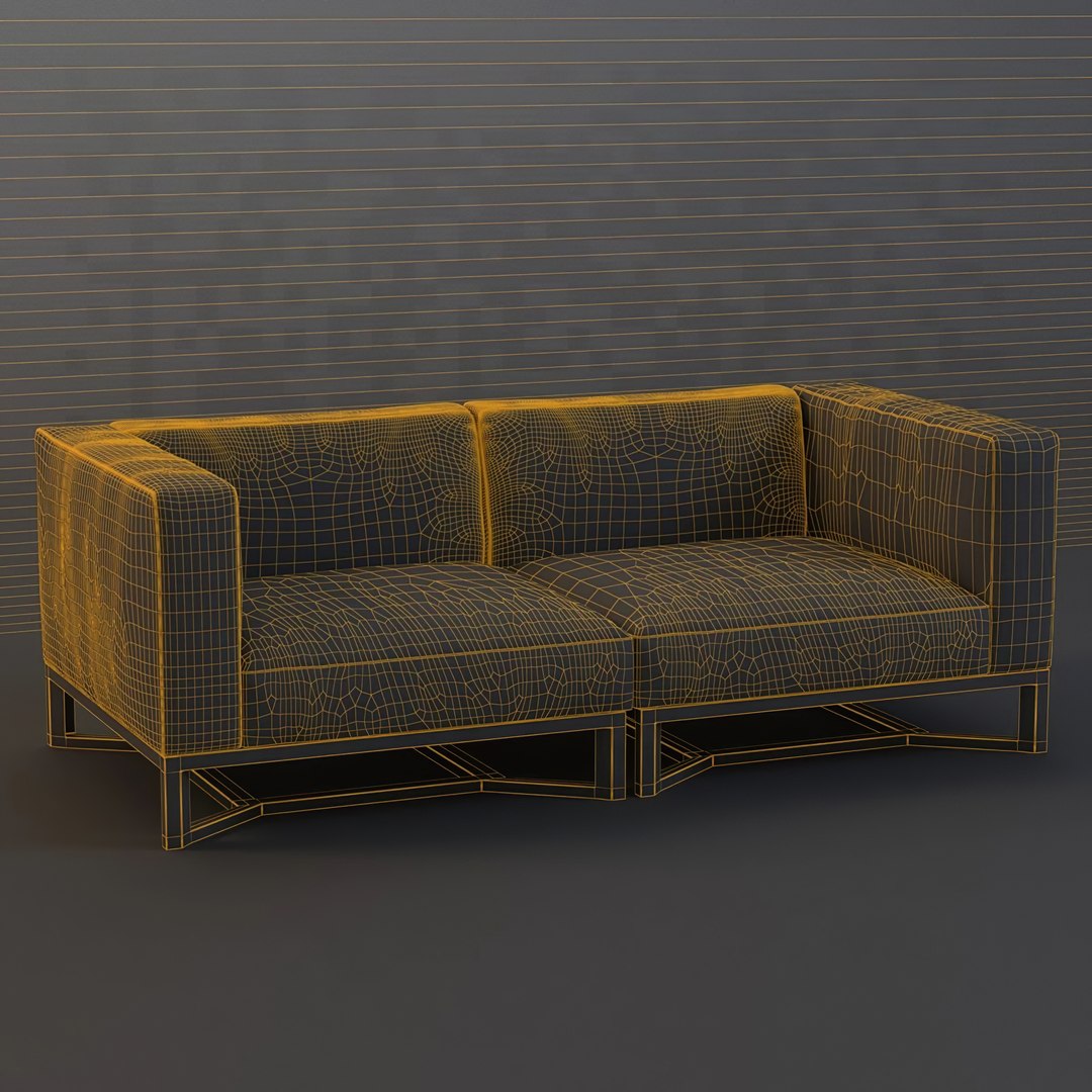 3D Bloc Modular 2 Seater Sofa By Gloster Model - TurboSquid 2011885