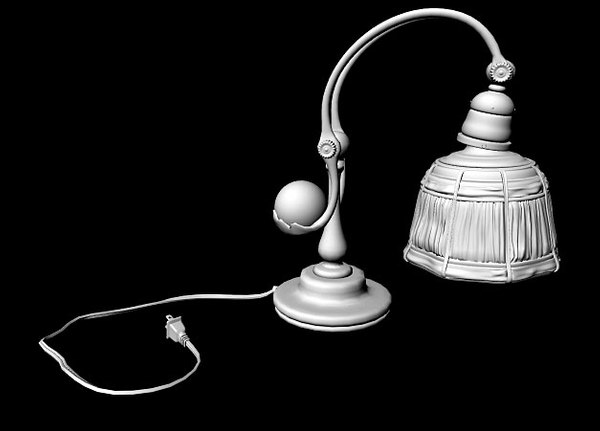 3d model old lamp