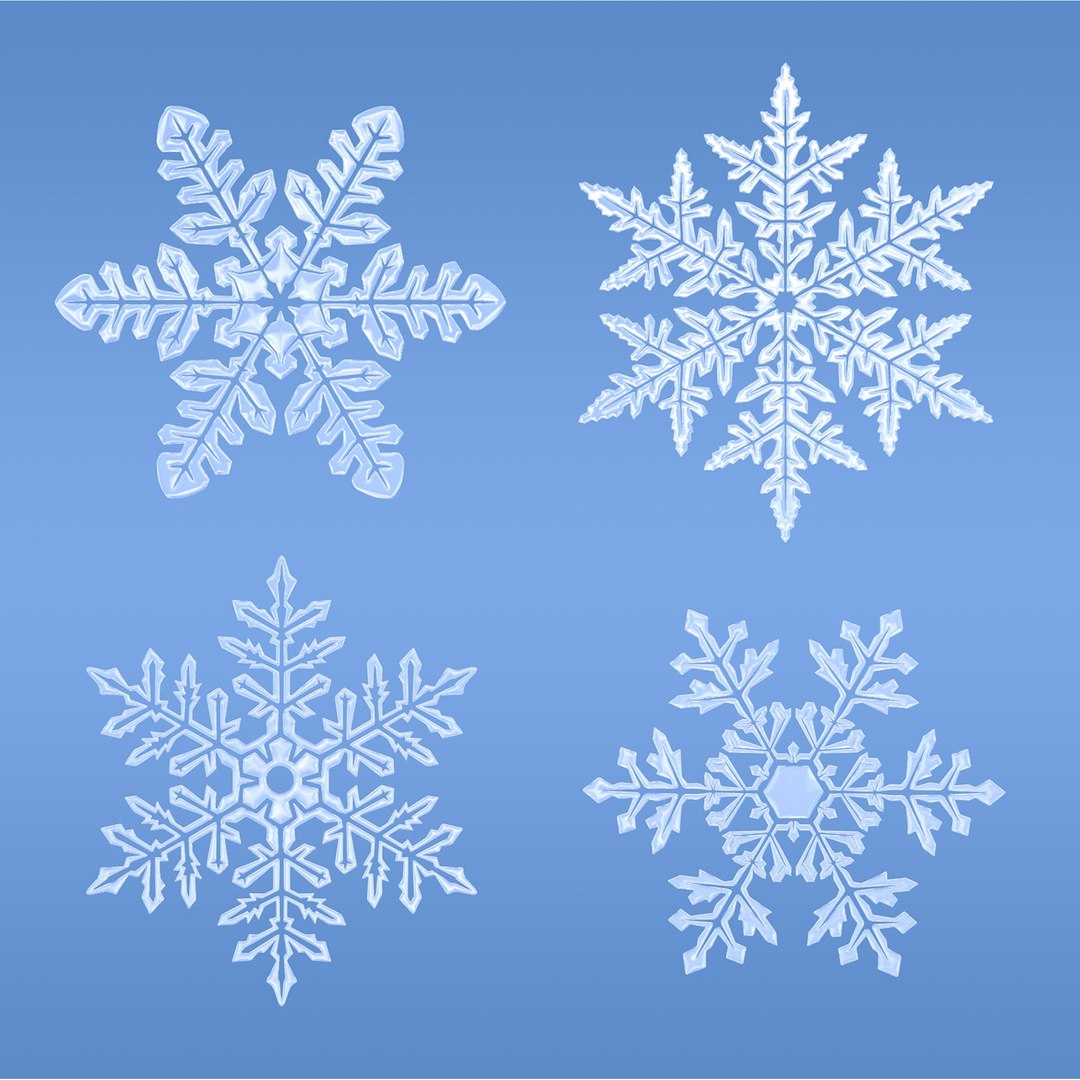 3D Snowflakes Set V1 Model - TurboSquid 1777310