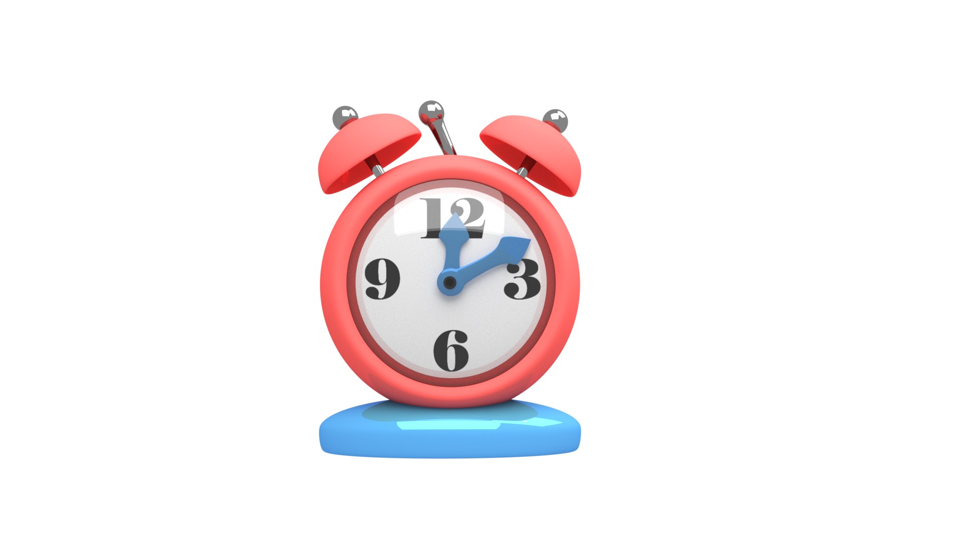 Red-blue Clock 3D Model - TurboSquid 1452148