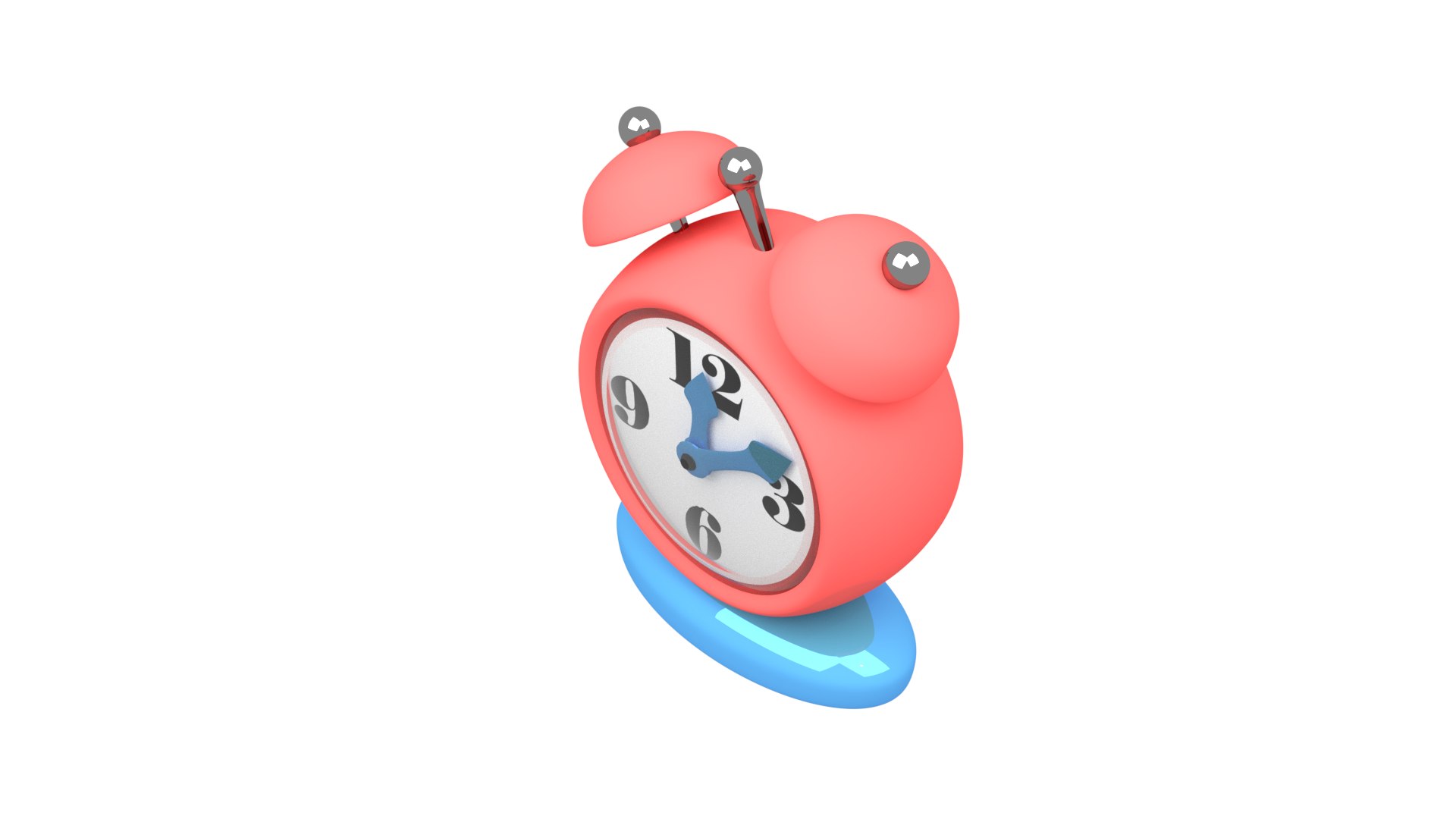 Red-blue Clock 3D Model - TurboSquid 1452148