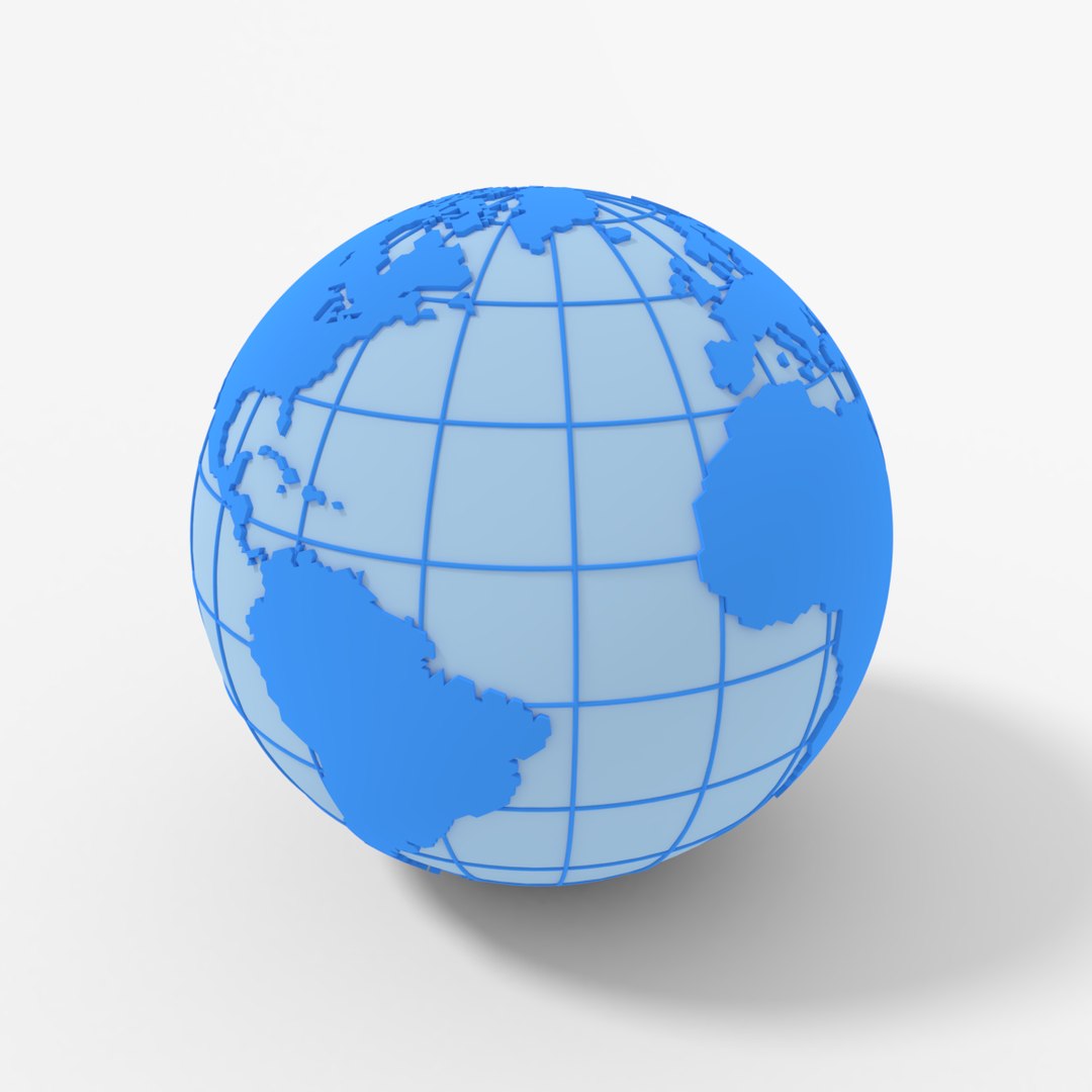 Globe meridians continents 3D model - TurboSquid 1271207