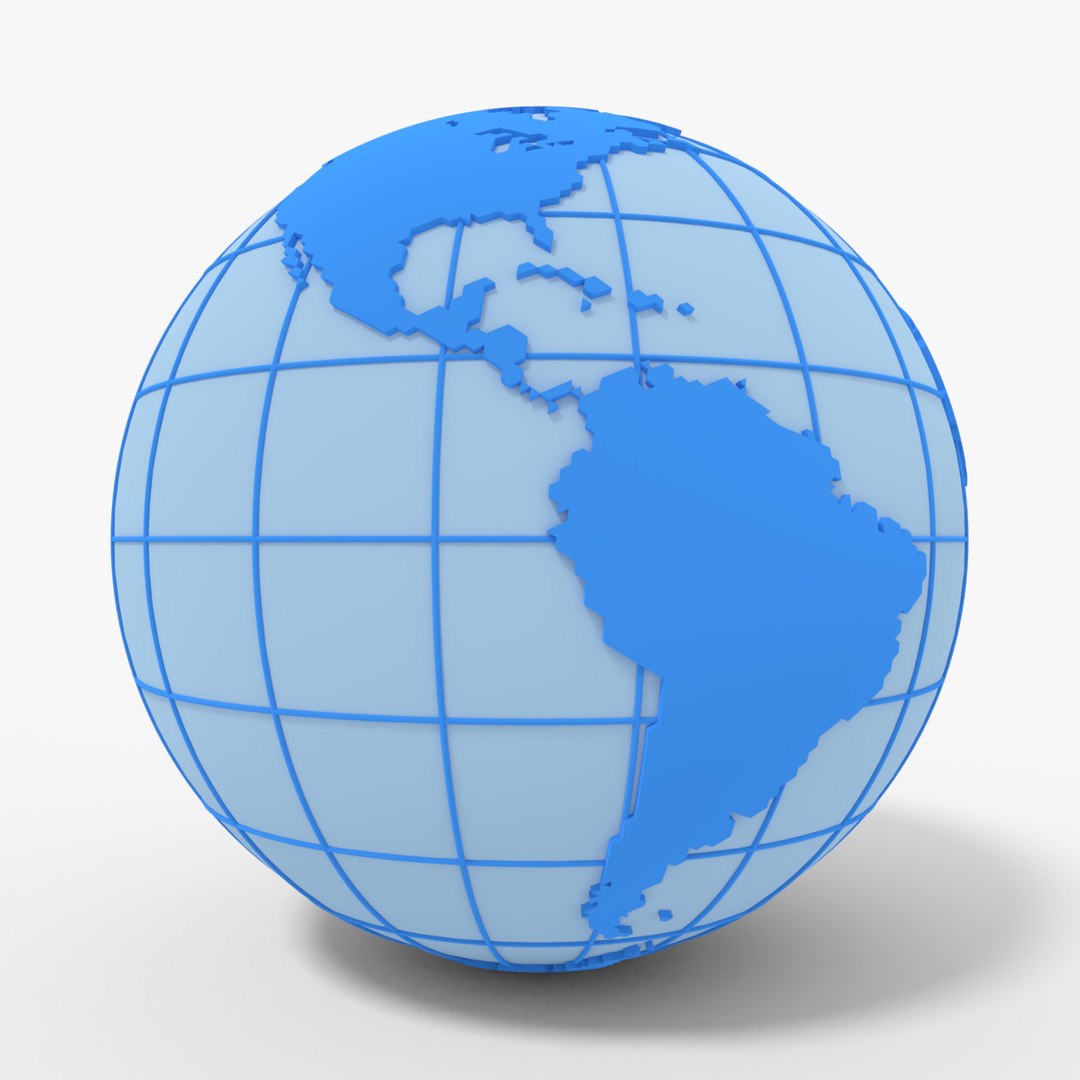 Globe meridians continents 3D model - TurboSquid 1271207
