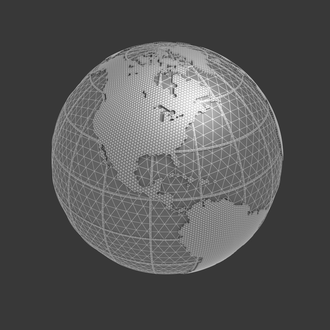 Globe meridians continents 3D model - TurboSquid 1271207