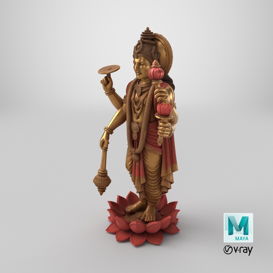 Lord Narayan Vishnu Statue 3D Model High Detail Hindu Deity Sculpture 3D Model - TurboSquid 2513697