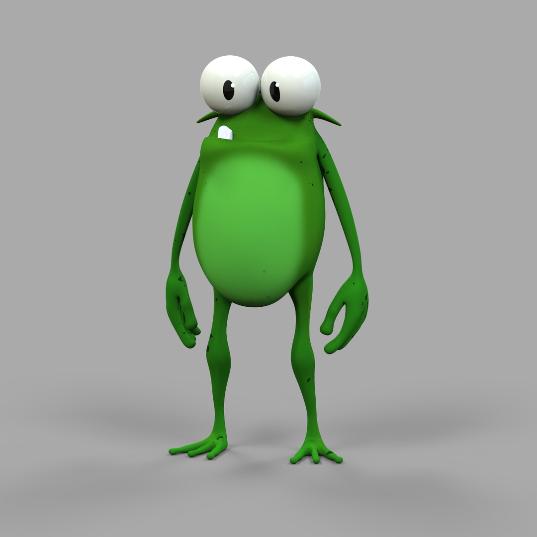 3d Foggy Frog Cartoon