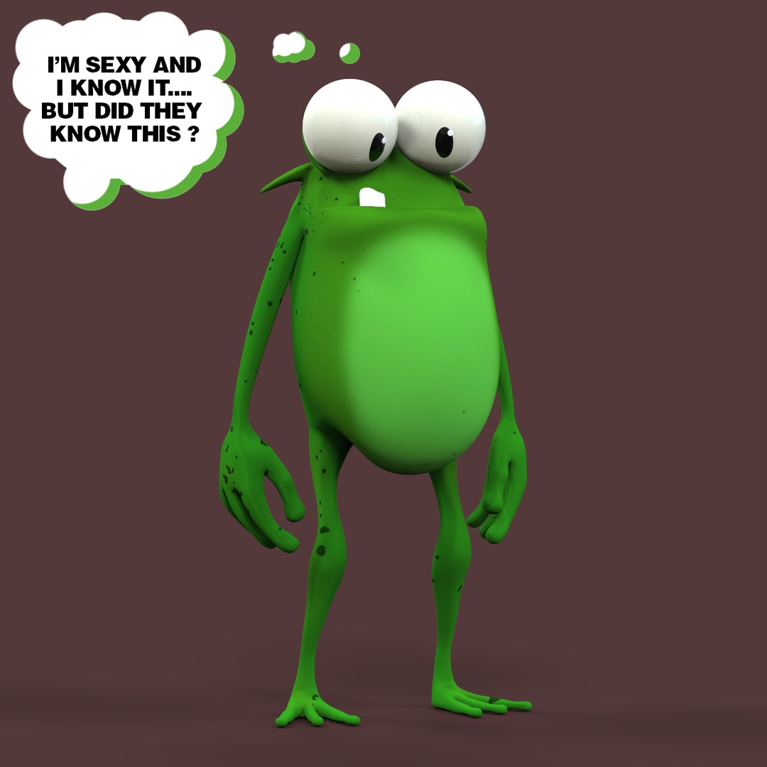 3d Foggy Frog Cartoon