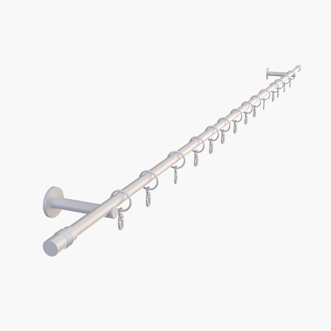 3d Model Contemporary Curtain Rod
