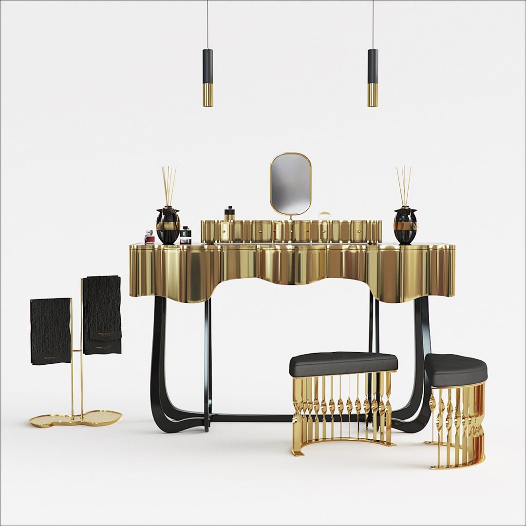 3D Sinuous Dressing Table Koket Model - TurboSquid 1208305