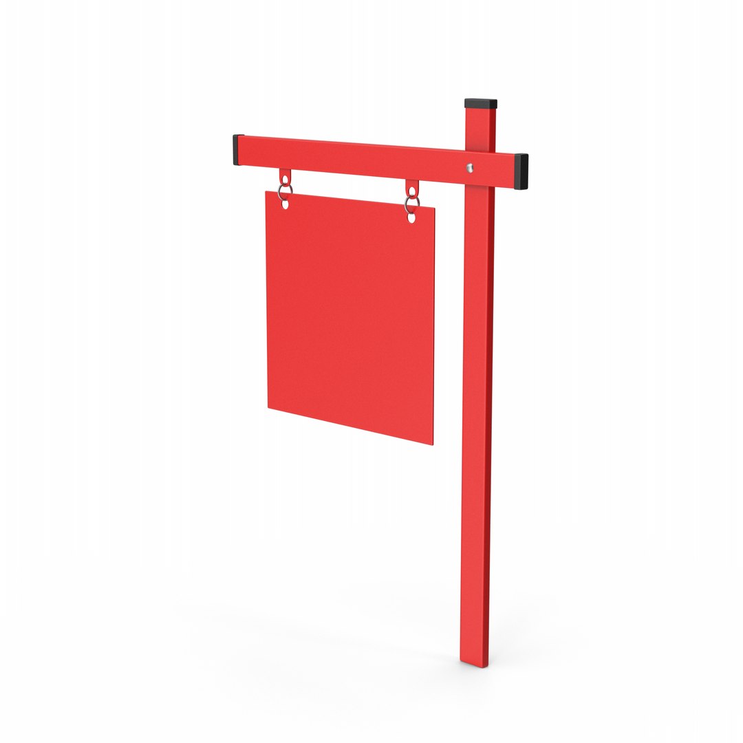 3D Red Real Estate Signboard For Rent - TurboSquid 2183797