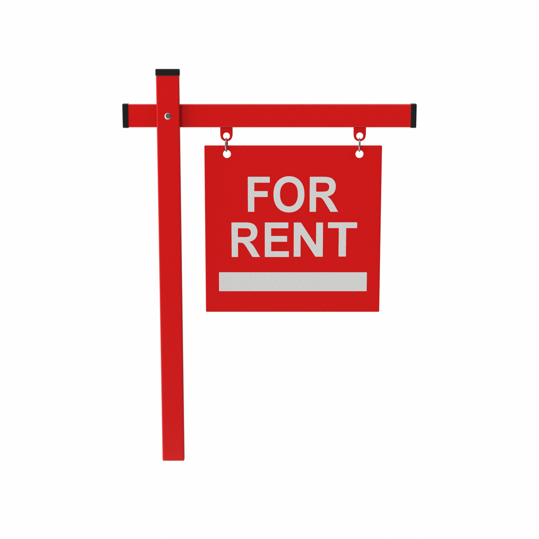 3D Red Real Estate Signboard For Rent - TurboSquid 2183797