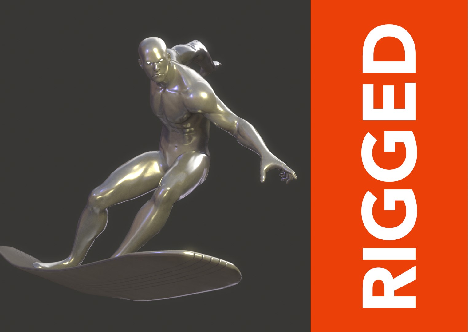 Free 3D Silver Surfer Rig - TurboSquid 2274755