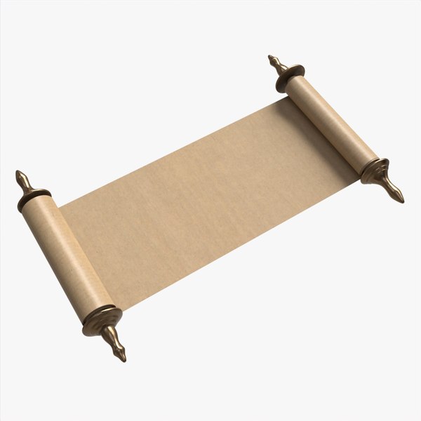 Ancient Scroll With Metal Rods blank 023D模型 - TurboSquid 2027290
